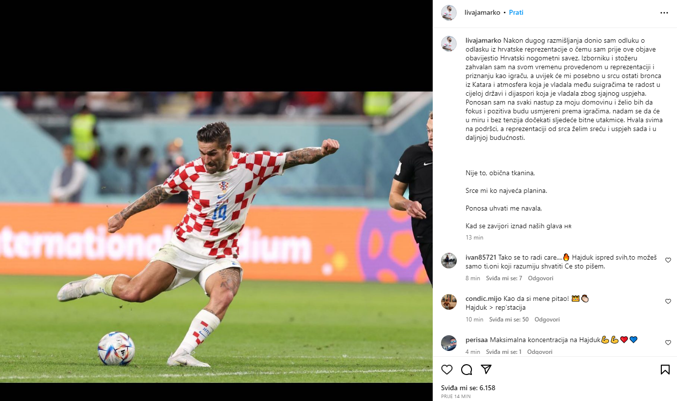 Marko Livaja oprostio se od Hrvatske nogometne reprezentacije – Radio ...