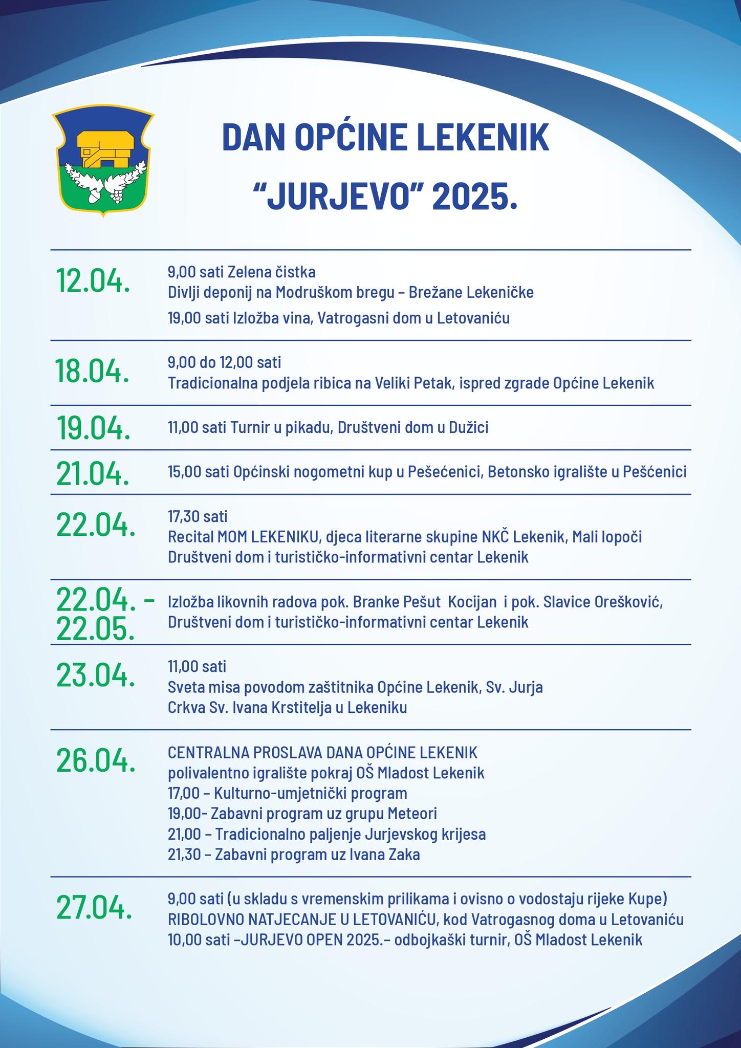 Jurjevo 2025. u Lekeniku: Tjedni program tradicije, sporta i glazbe ...